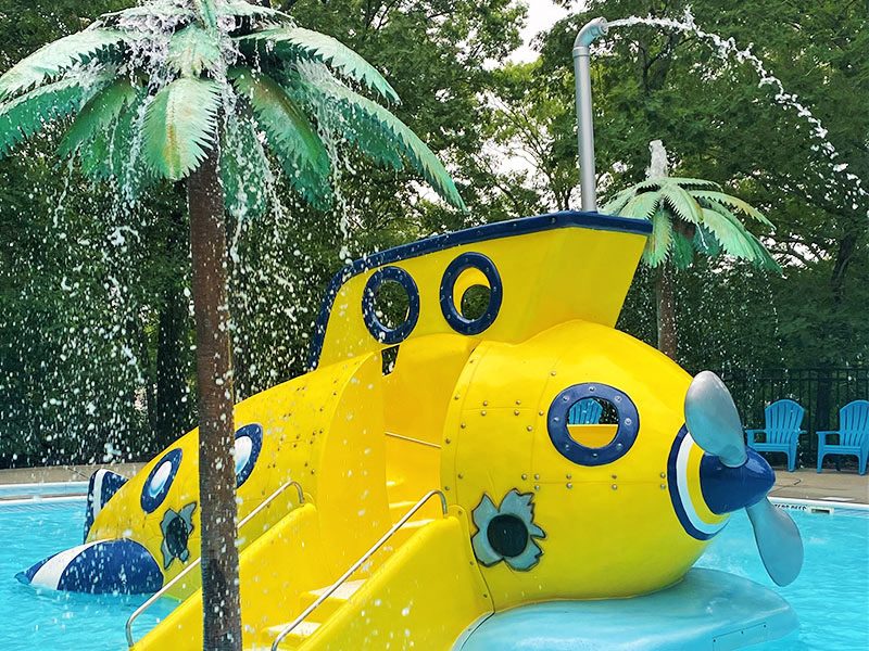 Yellow Submarine Soft Water Slide| Splish Splash